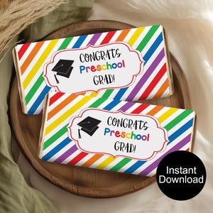 Graduation Candy Bar Wrapper, Preschool Graduation, Chocolate Wrappers ...