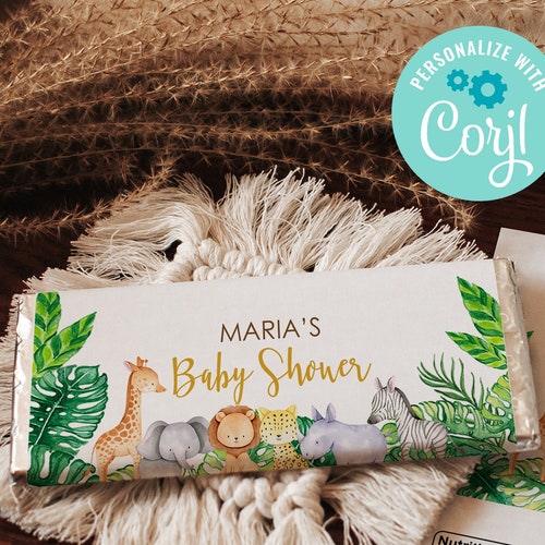 Editable Safari Candy Bar Wrapper Jungle Baby Shower Candy - Etsy