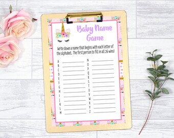 24 Personalized Baby Shower Baby Name Game Cards Little | Etsy