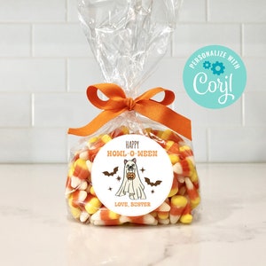 Halloween Labels, Spooky Ghost Dog, Favors for Guests, Halloween Tags ...
