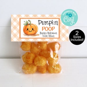 Halloween Bag Toppers, Pumpkin Poop, Treat Bag Favors, Favors for ...