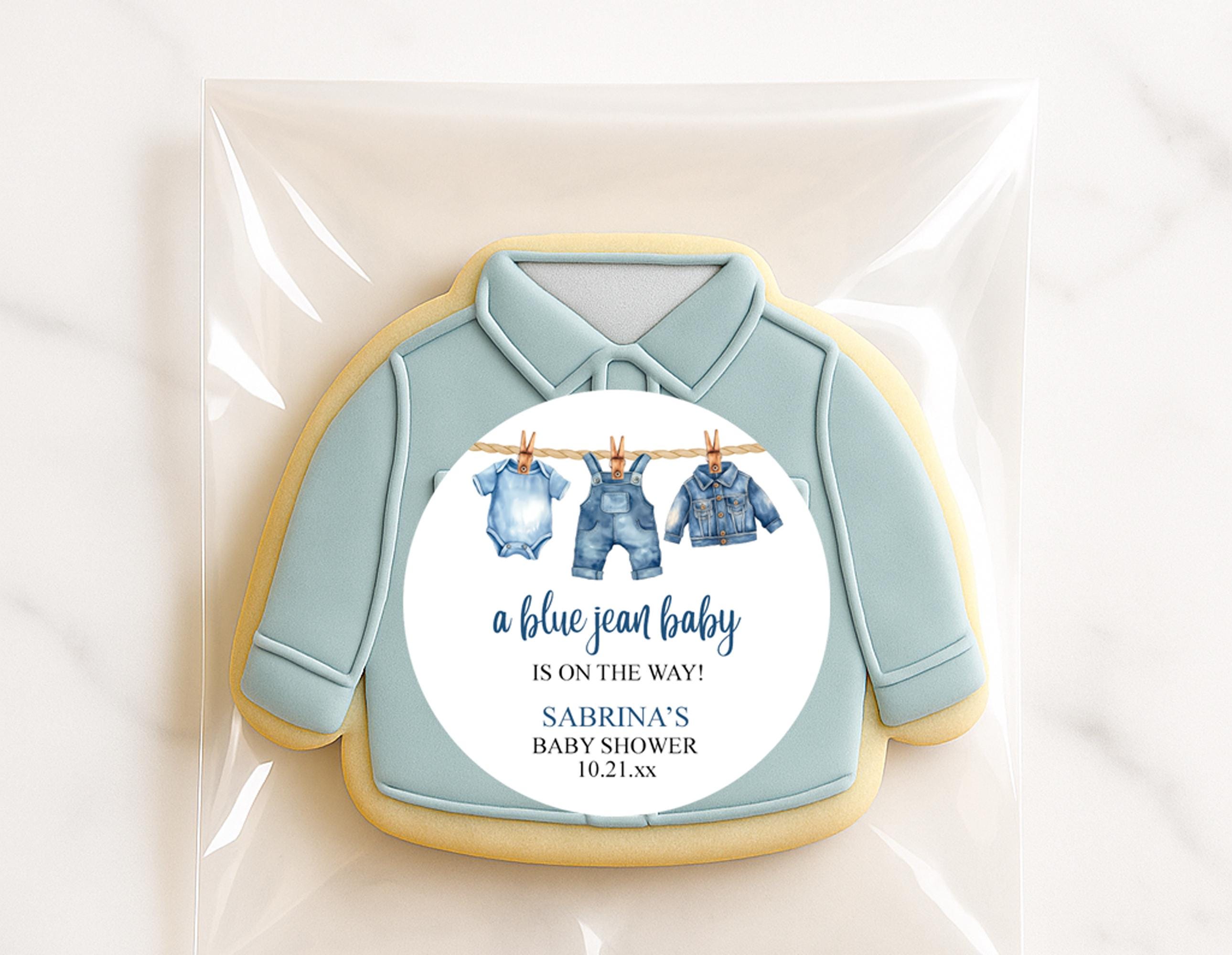 Blue Jean Baby Shower Favor Labels, Thank You Stickers, A Blue Jean ...