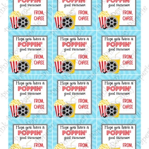 End of School Year Tags, Editable Popcorn Tags, Classmate Gift Tag ...