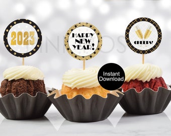 Happy New Year 2023 Cake Topper New Years Eve Cake Topper - Etsy