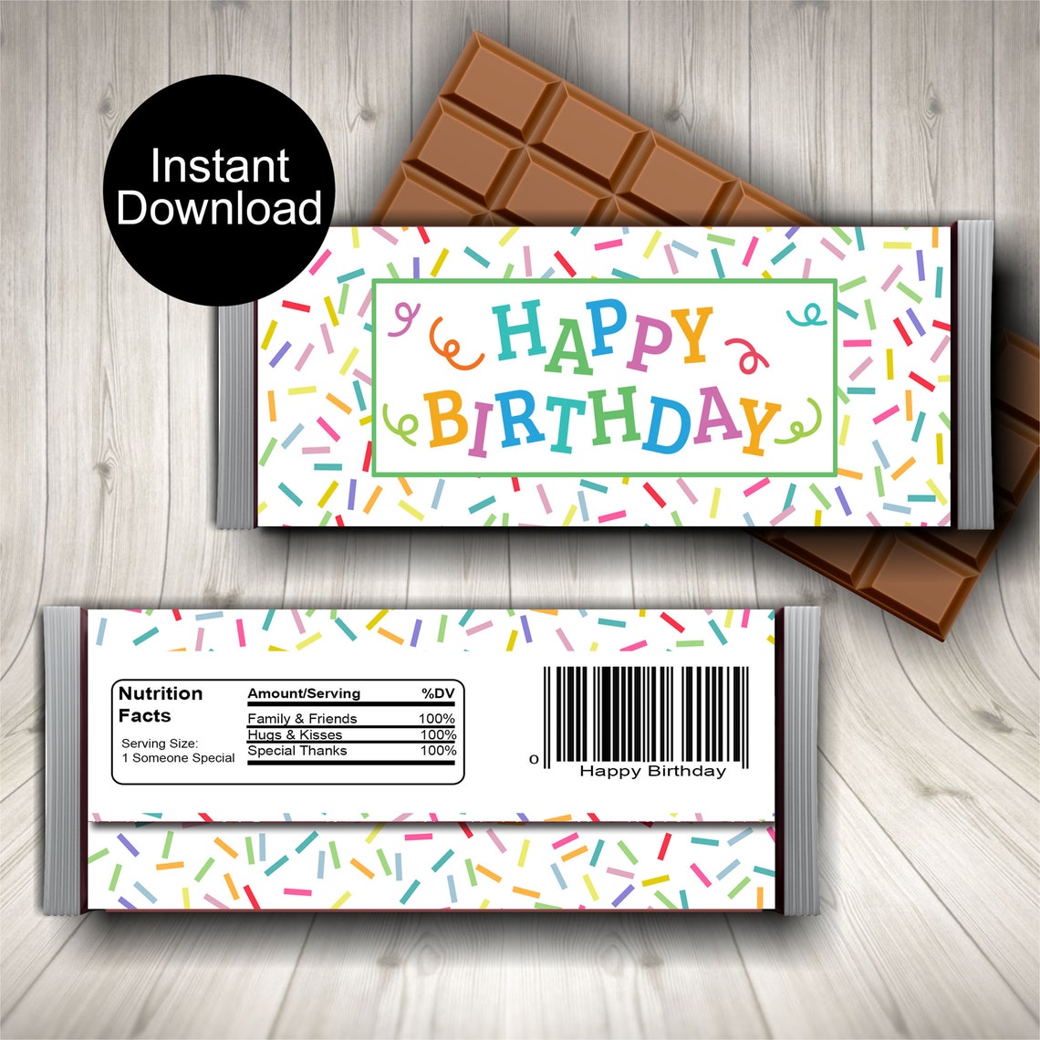 Birthday Candy Bar Wrappers Birthday Favors Party Favors - Etsy