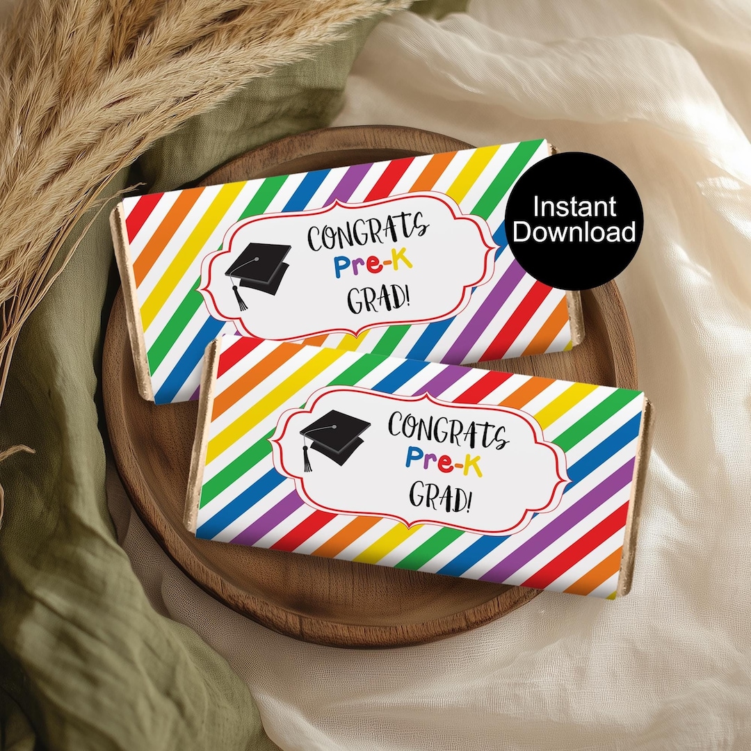 Pre- K Graduation Candy Bar Wrapper, Chocolate Wrappers, Class of 2026 ...