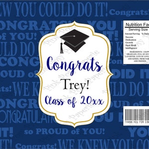 Navy Blue Graduation Favor Bundle, Class of 2025, Graduation Treats ...