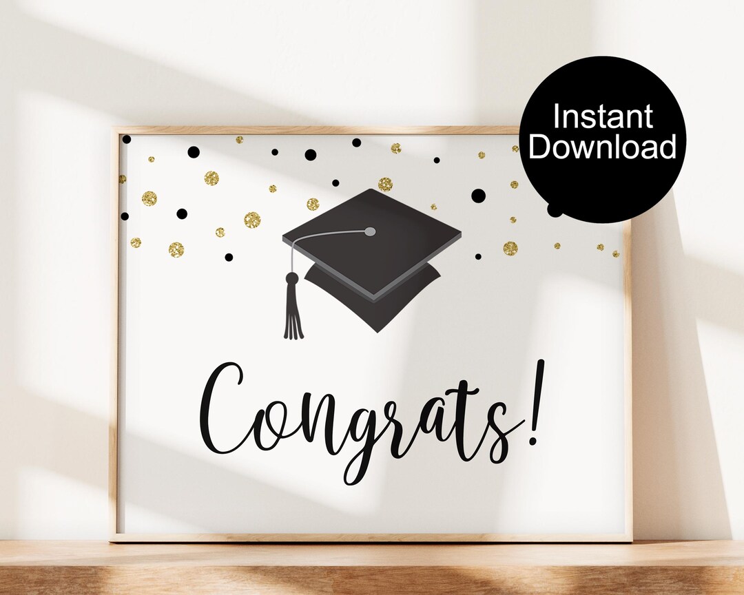 Graduation Congrats Sign, Printable Graduation Party Sign, Class of ...
