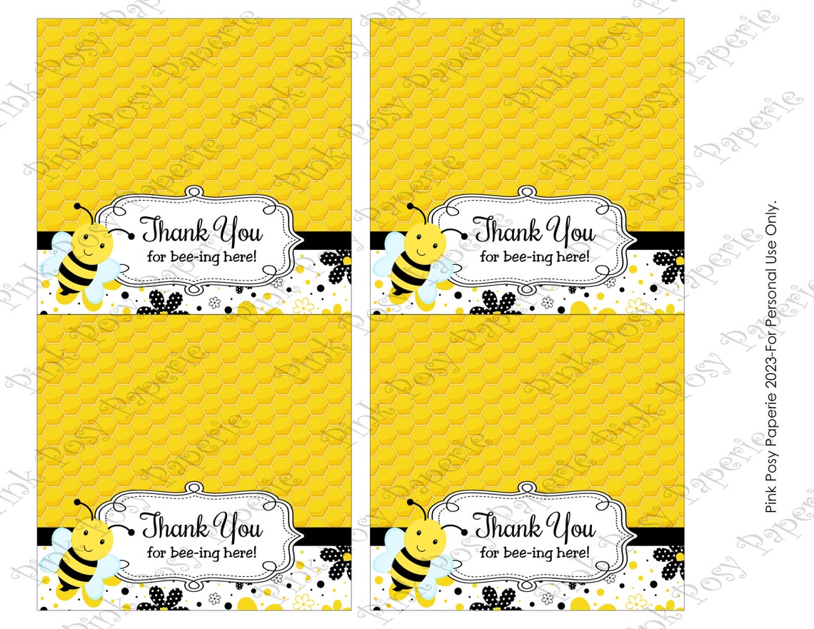 Bee Bag Toppers, Birthday Treat Bag Favors, Baby Shower Bag Topper ...