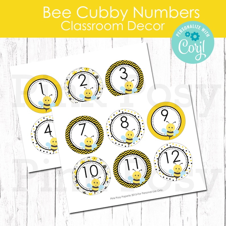 Editable Cubby Numbers Bee Classroom Labels Classroom Decor - Etsy