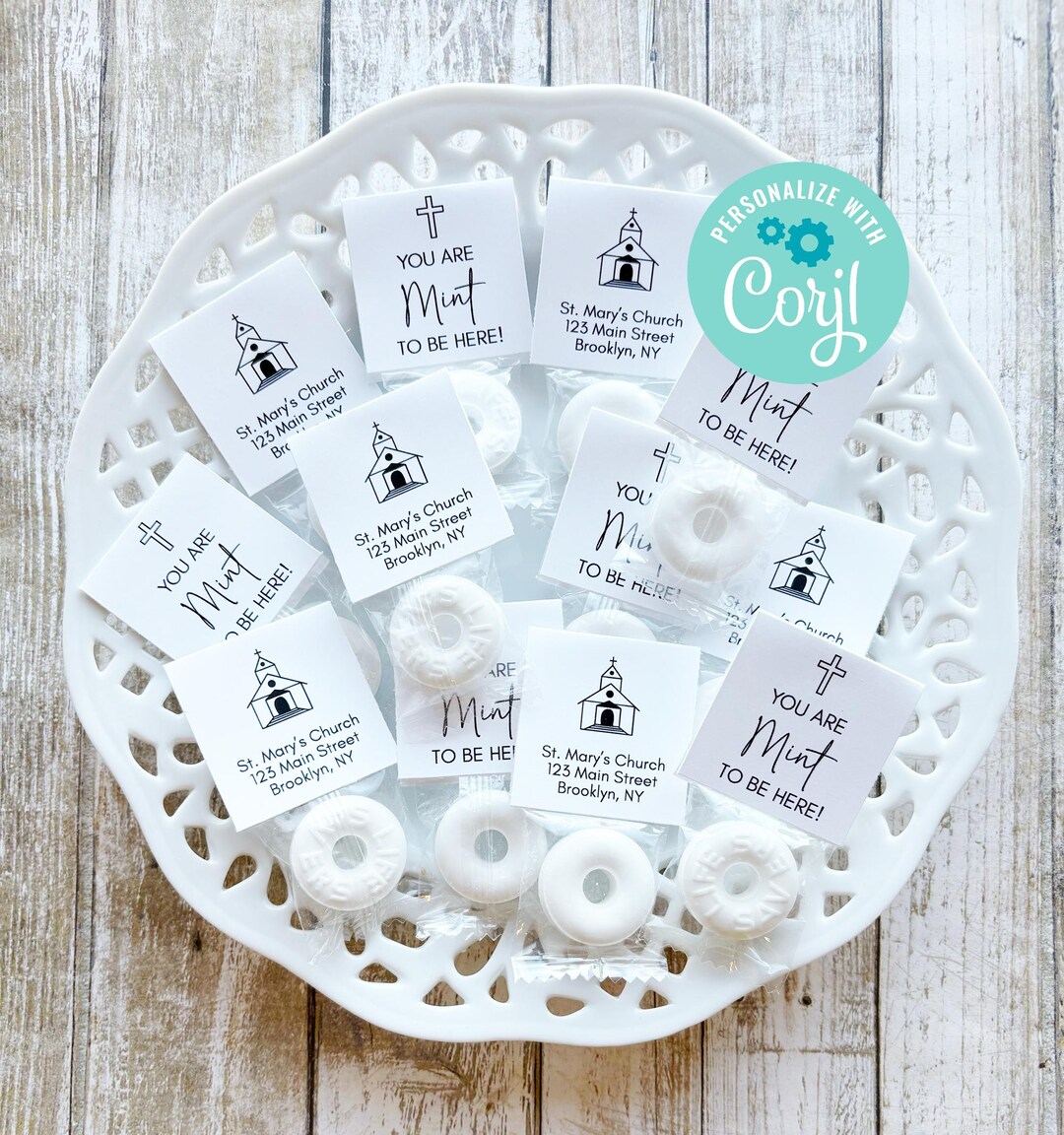 Editable Church Welcome Mint Favors, Member Giveaways, Bible Study ...