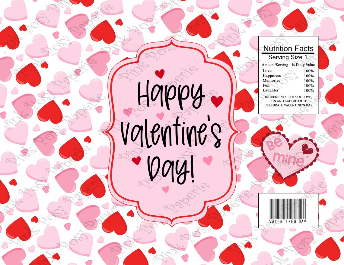 Valentine Party Bundle, Valentine's Day Chip Bags, Printable Digital ...