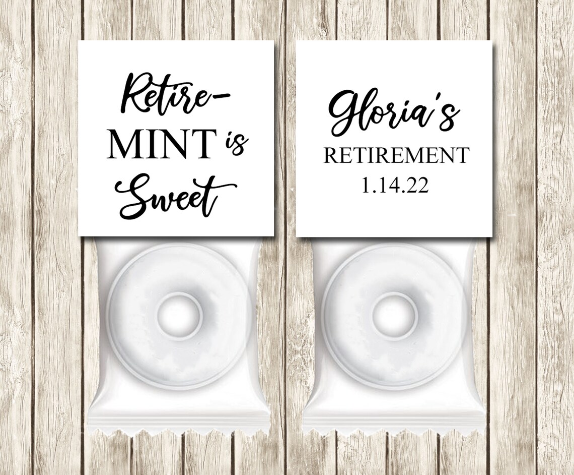 Retirement Mint Favors Retire Mint Custom Mints Black White - Etsy