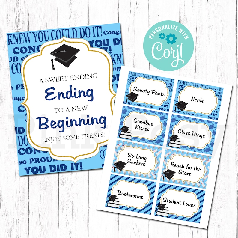 Editable Graduation Candy Labels Candy Bar Candy Buffet - Etsy