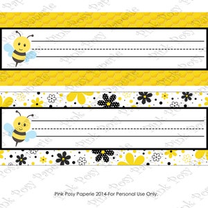 Editable Desk Name Plates, Bee Desk Name Tags, Classmate Decorations ...