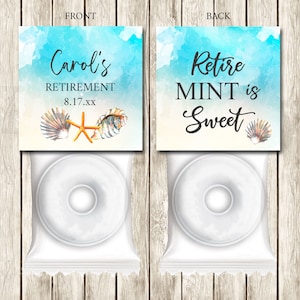 Editable Retirement Mint Favors, Retire Mint, Custom Mints, Beach ...