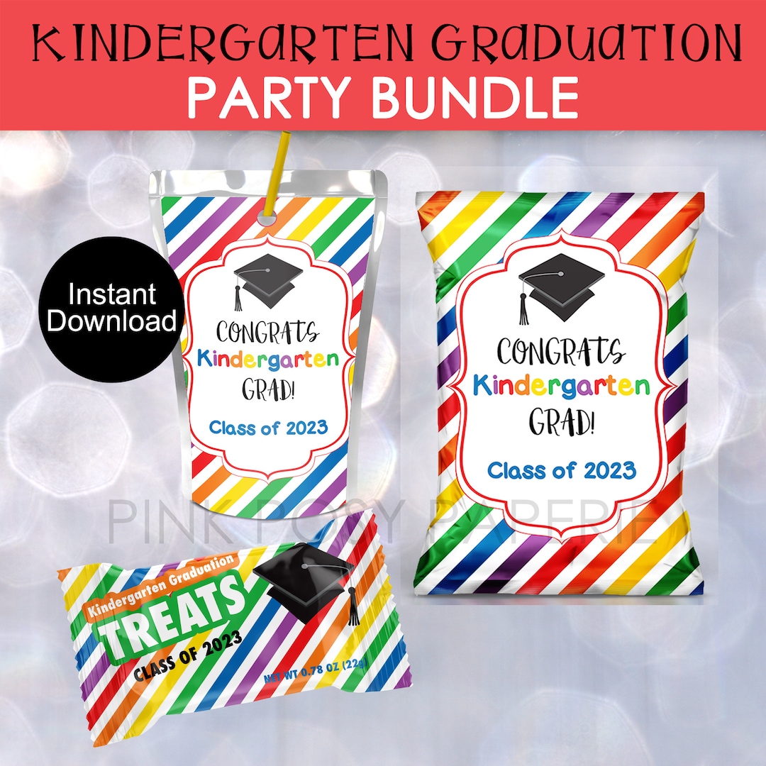 Kindergarten Graduation Party Bundle Graduation Chip Bags - Etsy