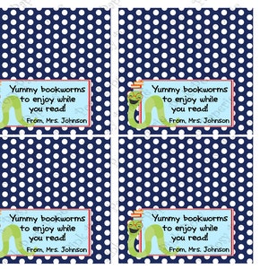 Bookworm Toppers, School Treat Bag Favors, Back to School Treats ...