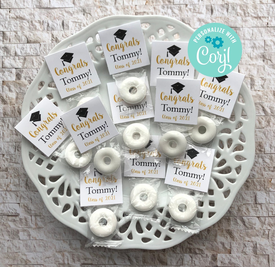 Editable Graduation Mint Favors, Class of 2024, Custom Mints, Black ...