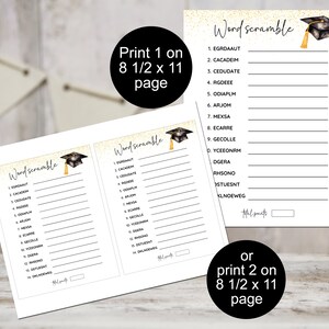 Graduation Game, Word Scramble Game, Class of 2024, Graduate Quiz ...