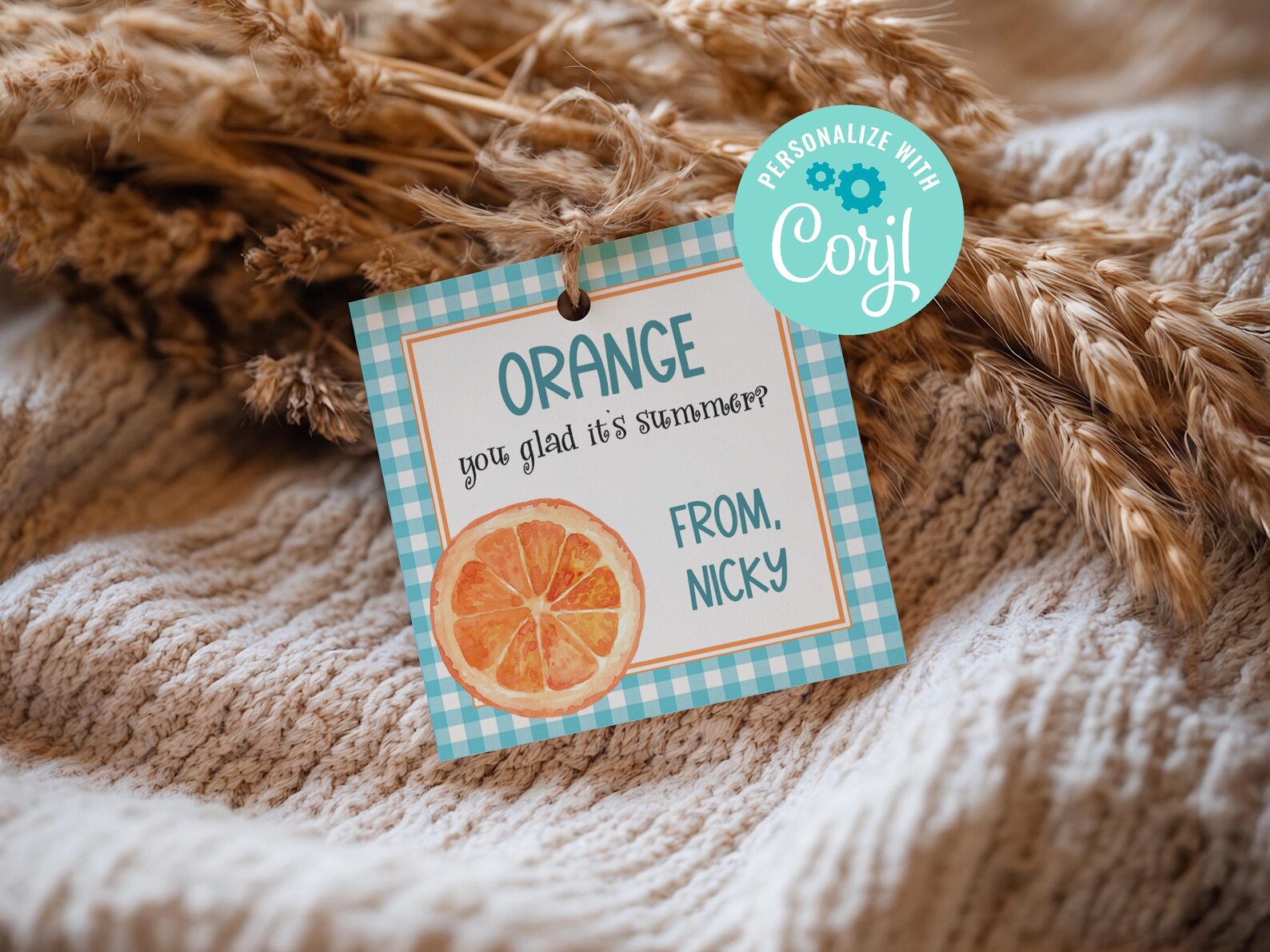 End of School Year Tags, Editable Orange Tags, Classmate Gift Tags ...