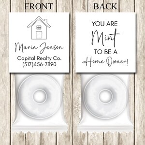 Editable Real Estate Agent Mint Favors, Open House Giveaways, Real ...