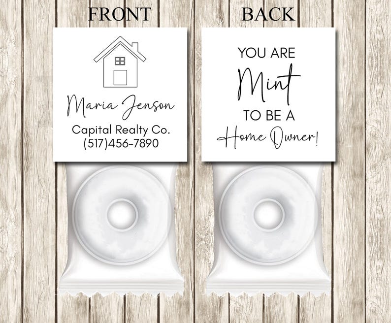 Editable Real Estate Agent Mint Favors, Open House Giveaways, Real ...