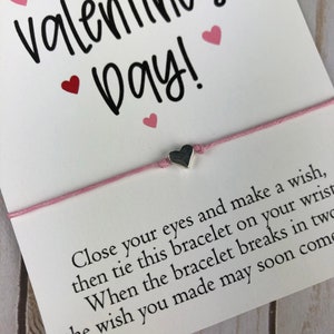 Valentine's Day Wish Bracelet, Valentine Jewelry, Heart Bracelet ...