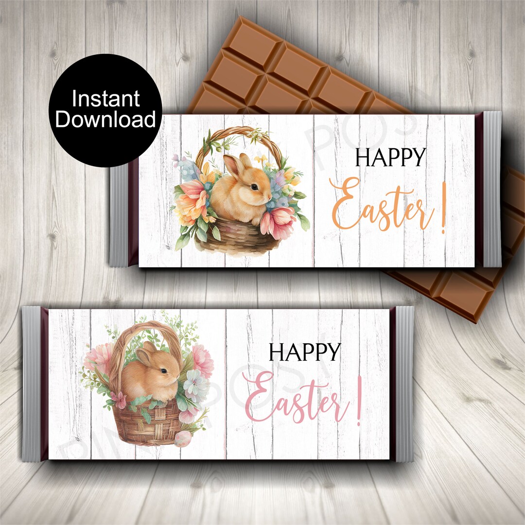 Easter Candy Bar Wrappers, Easter Basket Fillers, Easter Bunny Treats ...