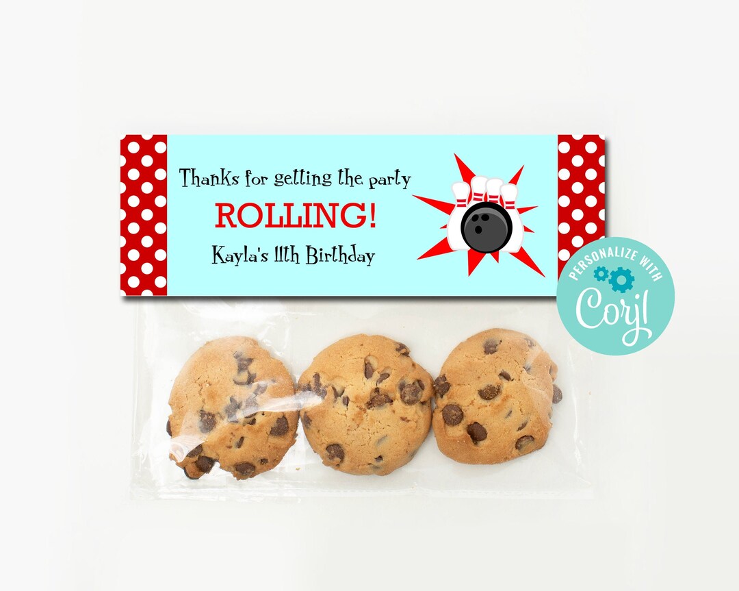 Bowling Treat Bag Topper, Bowling Birthday Favors for Kids, Birthday ...