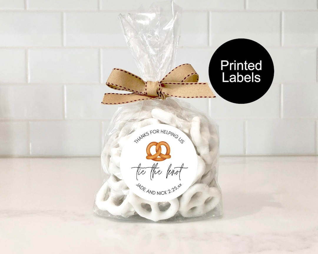 Tie the Knot Pretzel Label, Wedding Favor Stickers, Pretzel Favor ...