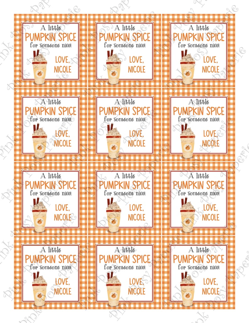 Editable Pumpkin Spice Tags Tags Pumpkin Spice Gift Tags - Etsy