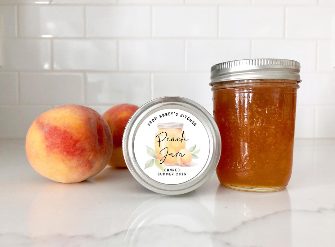 Peach Jam Canning Labels, From the Kitchen Of, Homemade Preserves ...
