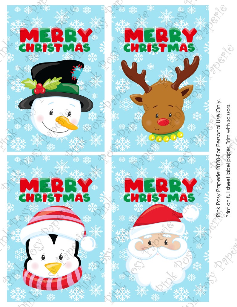 Christmas Juice Pouch Labels, Snowman Juice Labels, Christmas Party ...