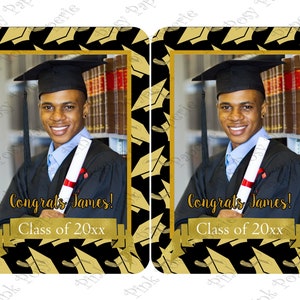 Graduation Hand Fans, Black Gold Graduation Fans, Class of 2026 ...