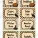 Editable Halloween Food Cards, Vintage Halloween Buffet Cards, Retro ...
