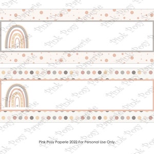 Editable Desk Name Plates Rainbow Desk Name Tag Boho Labels - Etsy