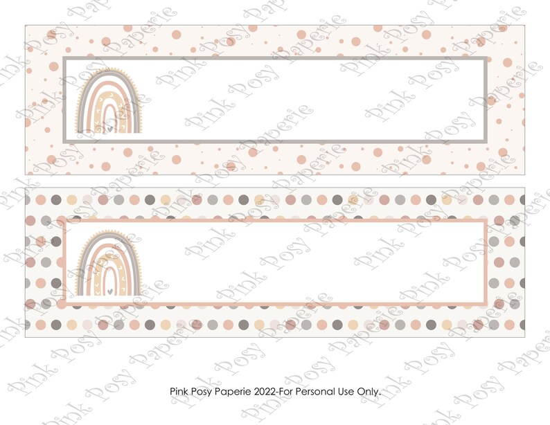 Editable Desk Name Plates Rainbow Desk Name Tag Boho Labels - Etsy