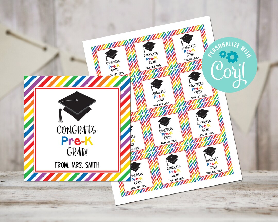 Pre-k Graduation Tags, Graduation Party Tags, Graduation Personalized ...