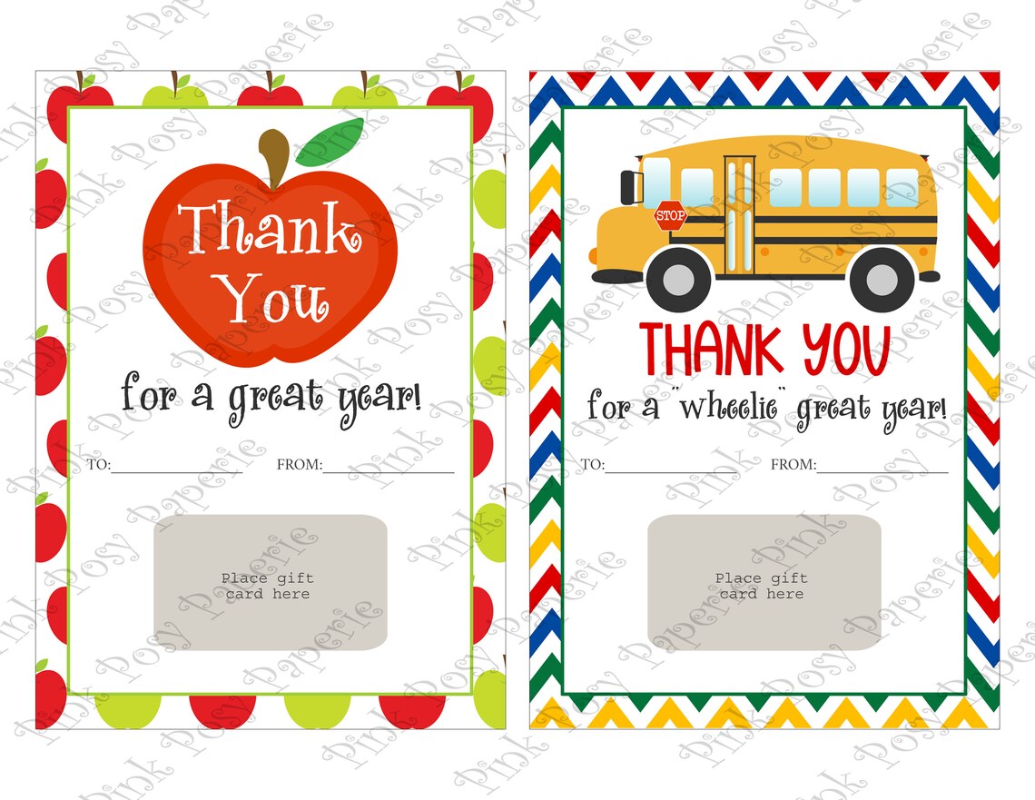 Printable Gift Card Holder End of the Year Teacher Gift - Etsy
