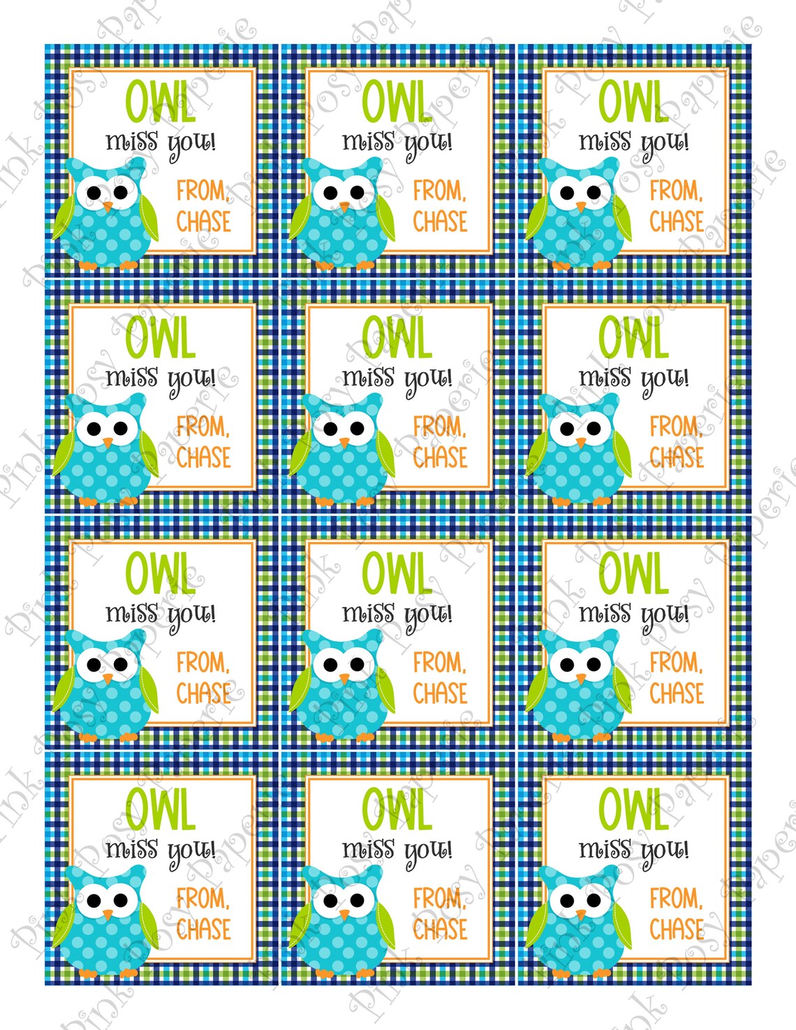 Editable Owl Miss You Tags End of School Year Tags Classmate - Etsy