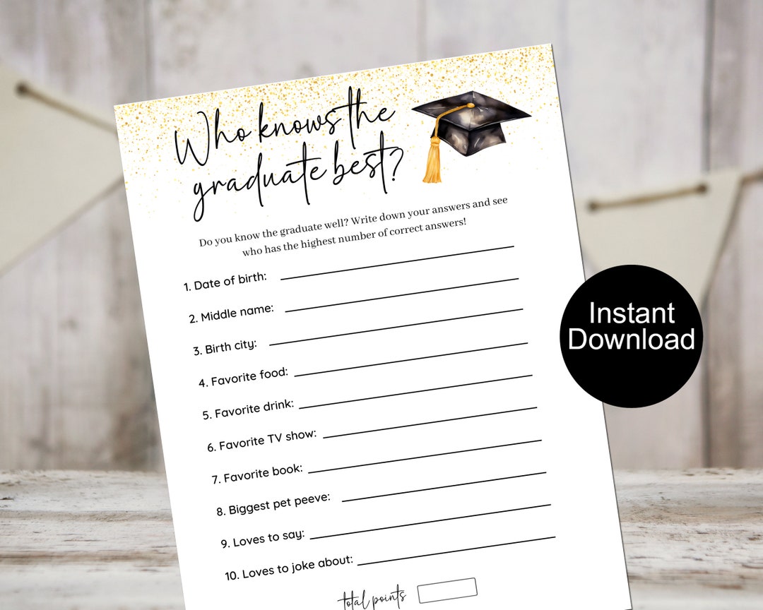 Graduation Game, Who Knows the Graduate Best, Class of 2024, Graduate ...