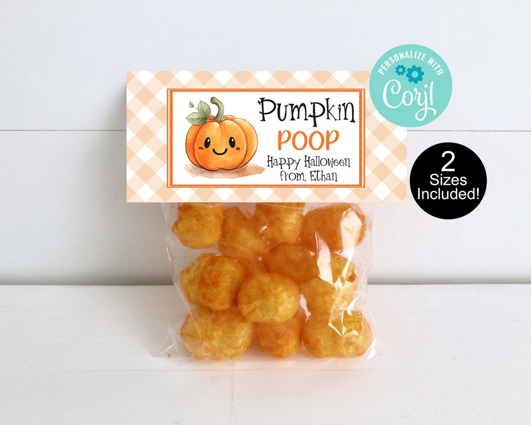 Halloween Bag Toppers, Pumpkin Poop, Treat Bag Favors, Favors for ...