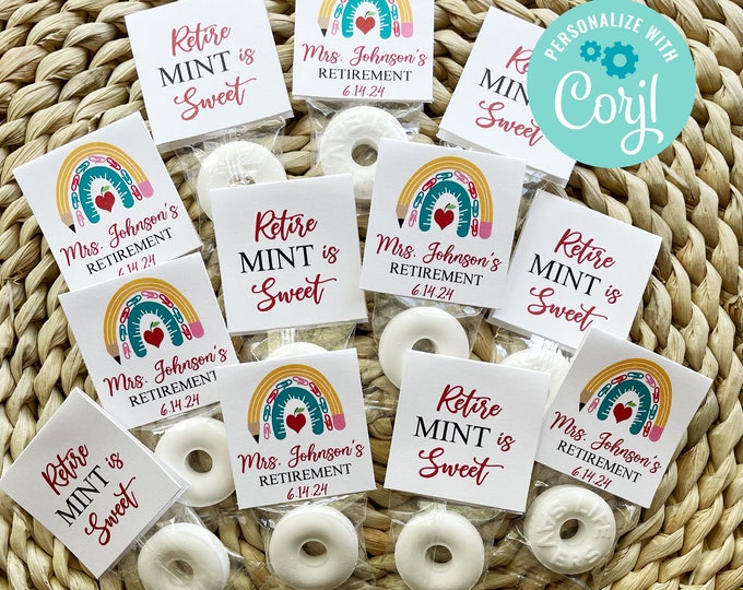 Editable Retirement Mint Favors, Retire Mint, Custom Mints, Teacher ...