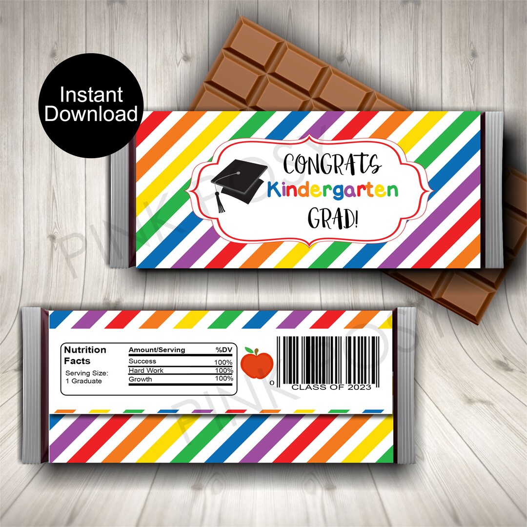 Graduation Candy Bar Wrapper, Kindergarten Graduation, Chocolate ...