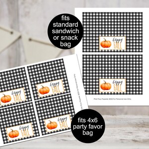 Happy Fall Bag Toppers, Fall Treats, Treat Bag Toppers, Printable Candy ...