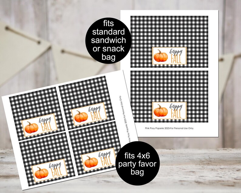 Happy Fall Bag Toppers, Fall Treats, Treat Bag Toppers, Printable Candy ...