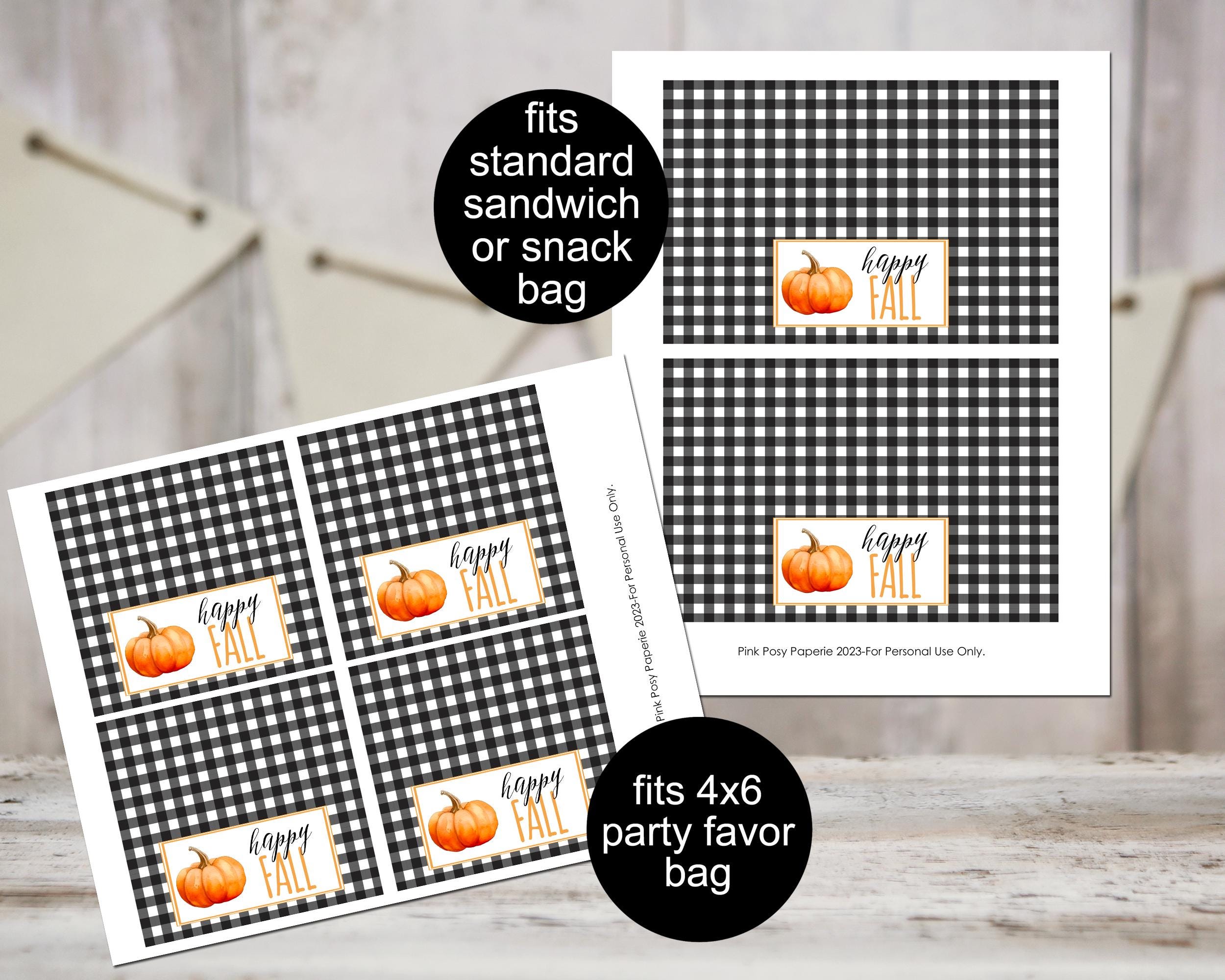 Happy Fall Bag Toppers, Fall Treats, Treat Bag Toppers, Printable Candy ...