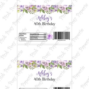 Editable Birthday Party Bundle, Lavender Floral Birthday, Printable ...