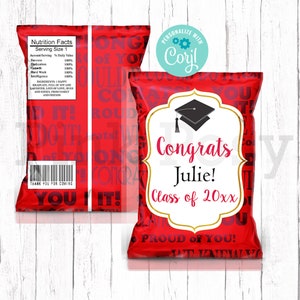 Editable Graduation Favor Bundle, Class of 2025, Graduation Treats ...